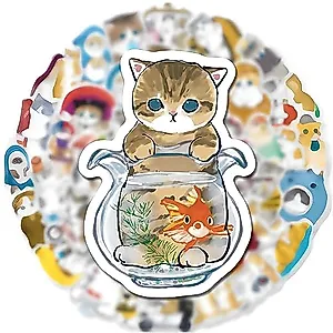 153Pcs Cat Stickers, Cute Cat Stickers for Water Bottles, Vinyl Waterproof Stickers, Laptop, Phone Case, Journaling, Cat Stickers for Kids Teens Girls Gift