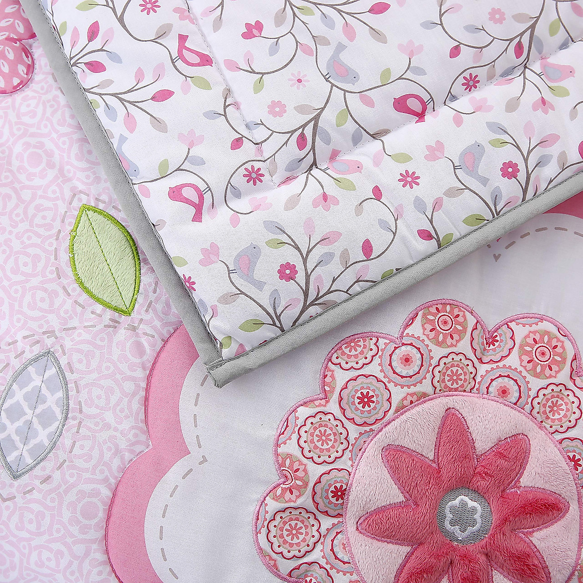 Baby Spark Chirpy The Bird 3pc Soft Cotton Crib Bedding Set