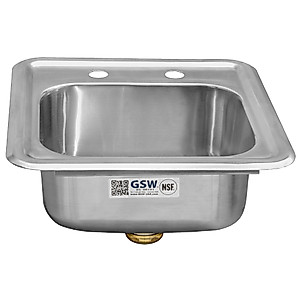 GSW HS-0810I Mini 13" x 13" Commercial Stainless Steel Drop-In Hand Sink with Gooseneck Faucet for Restaurants, Kitchens, Clinics, Bars