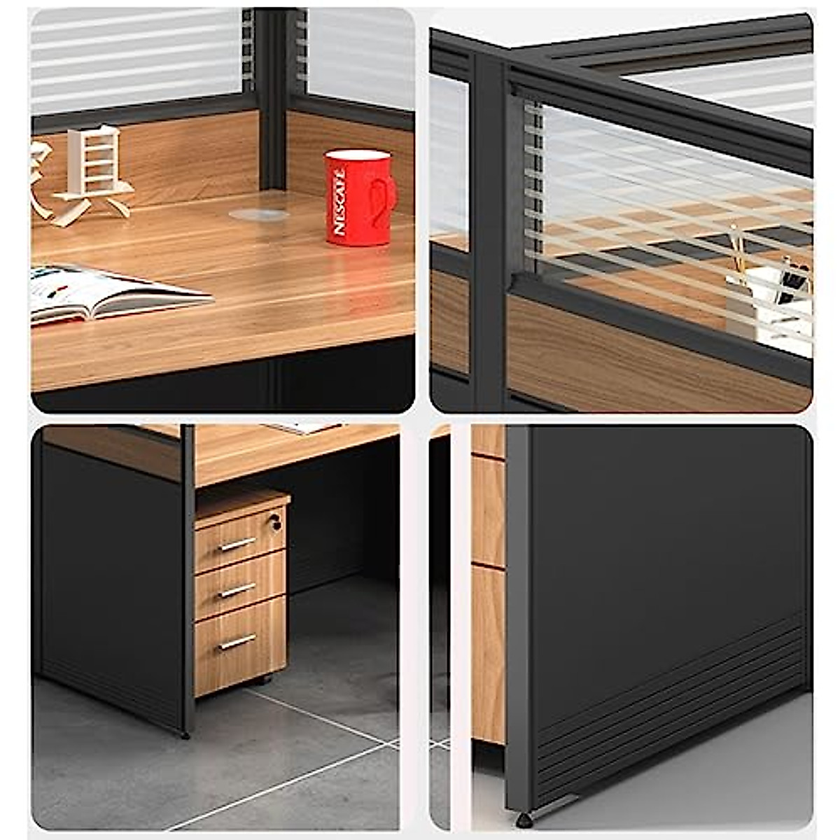 REHOOF 47.2x23.6 inch Executive Desk, Large Office Computer Desk with Thicken Frame, Modern Simple Workstation Business Furniture for Home Office, (Color : C+File Cabinet)