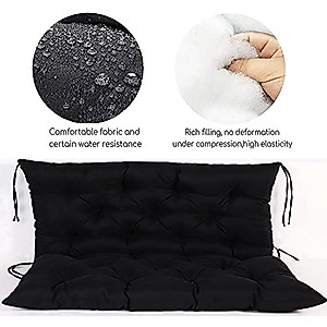 CHFQ Swing Replacement Seat Cushions Outdoor Indoor with Backrest 2-3 Seater Washable Thick Garden Bench Cushion Waterproof Non-Slip Recliner Mat Sofa, Blue , 59.06 x 39.37 in