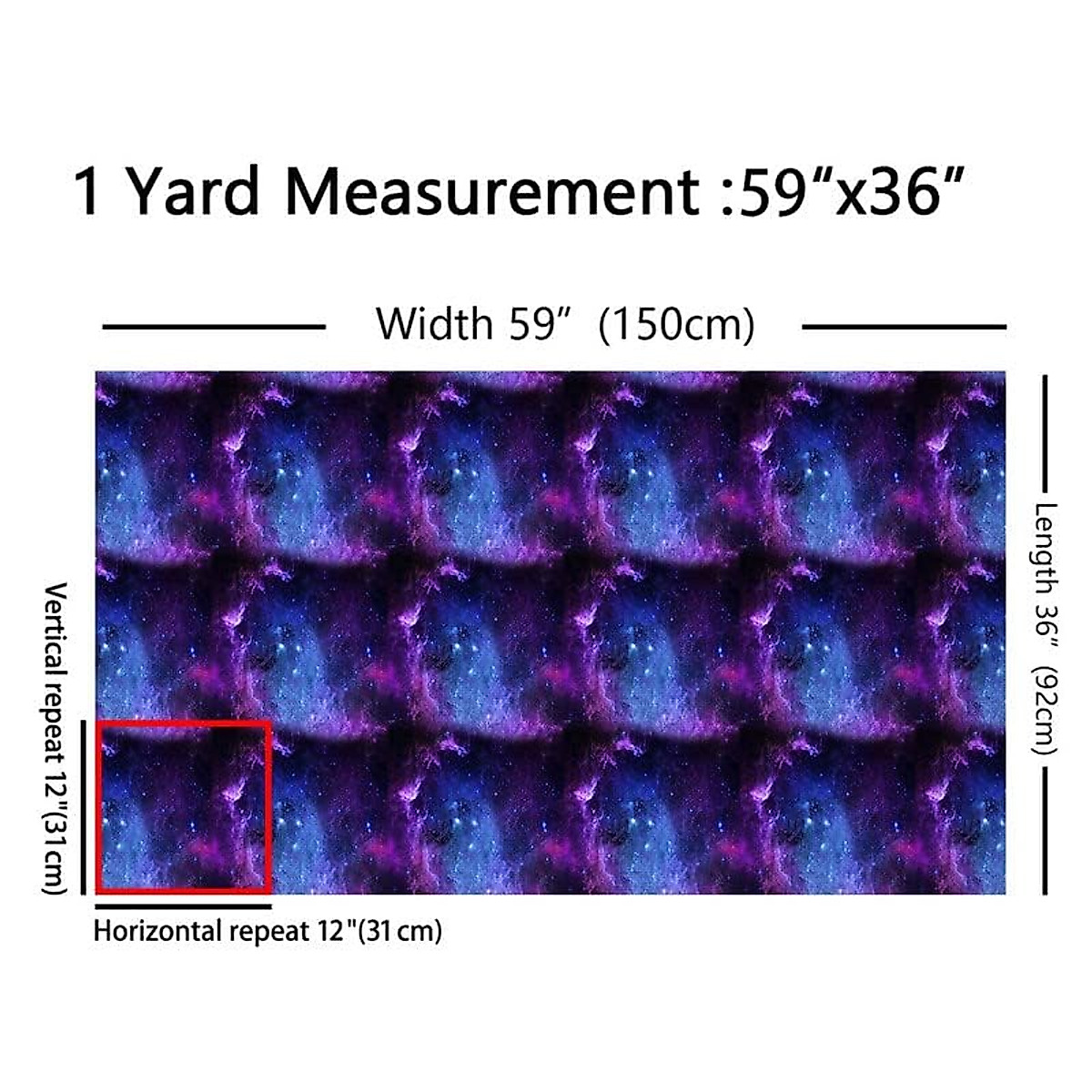 Galaxy Upholstery Fabric by The Yard, Purple Blue Universe Starry Sky Reupholstery Fabric for Chairs,Outer Space Theme Decorative Fabric for Outdoor and Home DIY Projects, 1 Yard, Blue Purple