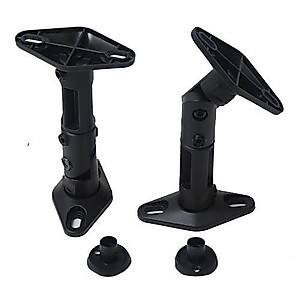 VideoSecu 4 Black Universal Satellite Speaker Mounts / Brackets for Walls and Ceilings 1VE (Black, 4 Pack)
