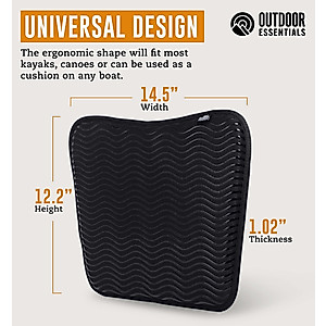 OutdoorEssentials Kayak Seat Cushion, Seat Pad - Kayak Cushion Seat Waterproof - Anti Slip Kayak Gel Seat Cushion & Kayak Seat Bottom - Black