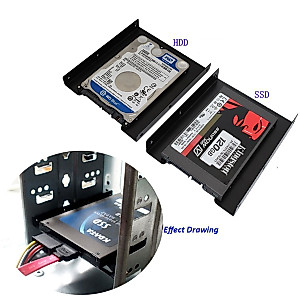 iMBAPrice (Pack of 2) 2.5" To 3.5" Bay SSD HDD Notebook Hard Disk Drive Black Mounting Bracket Adapter Tray Kit