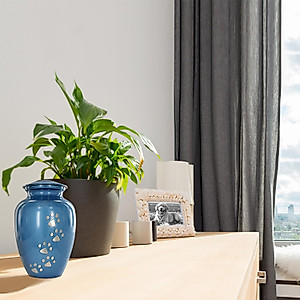 Trupoint Memorials Pet Urn for Dogs and Cats Ashes - A Loving Resting Place for Your Special Pet, Cat and Dog Urns for Ashes, Pet Cremation Urns - Blue, Small Pets up to 17 Lbs