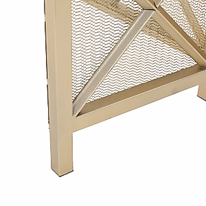 Christopher Knight Home Margaret 3 Panelled Iron Fireplace Screen, Gold