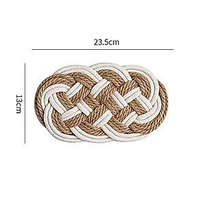 Gisela 2 Piece Set-Woven Cup Coasters Cotton Jute Round and Elliptical Rectangle Braided Table Mats for Drinks,Lunch Box,Heat-Resistant Reusable placemats for Home and Kitchen,Great Gift (Mixed)