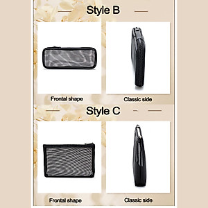 Gidary Mesh Cosmetic Bag Mesh Zipper Pouch Clear Cosmetic Bags for Home Travel Accessories Organizer 3PCS