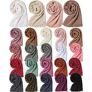 ramede 24 Pcs Women Hijab Scarfs Soft Scarf Shawl Lightweight Long Wraps for Whole Season, 24 Colors