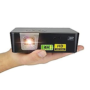 AAXA P6X 1000 Lumen Battery Projector, 4 Hour Battery, Portable Mini Projector, DLP 1080p Support, 30,000 Hours LED, 15000mah Powerbank, HDMI/USB/microSD Input, Worlds Brightest Battery Pico Projector
