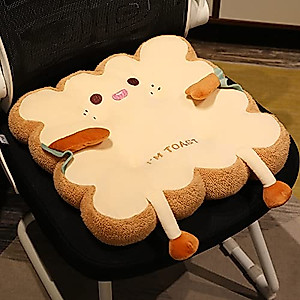 Toast Bread Pillow Cushion, Square Chair Cover Seat Cushion Pad Super Soft Floor Seat Pad for Bedroom, Chair Pads Cushion Plush Cushion for Office Kawaii Plush Toy Gift for Birthday, Christmas