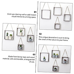 Levemolo Organizer Farmhouse Display Living Storage Rack Ledge Board Wood Wall Holder Corner Wooden Pendant Rope Boards Bedroom Shelves Shelving Cm Decoration Room Stand Decorative for