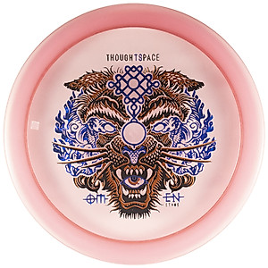 Thought Space Athletics Omen Pink Advanced Disc Golf Driver in Ethos Plastic - Overstable Control Driver for Straight Flight & Heavy Fade - Flying Disc Sports Equipment, 173 - 176 Grams