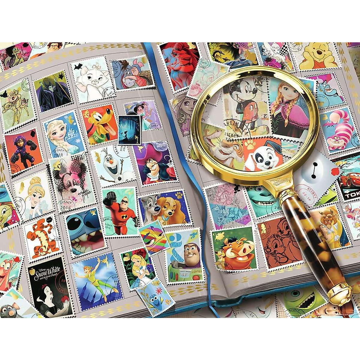 Ravensburger Disney Stamp Album Puzzle - Unique 2000-Piece Jigsaw for Kids & Adults | Softclick Technology for Perfect Fit | Anti-Glare Surface | Ideal Gift for All Ages