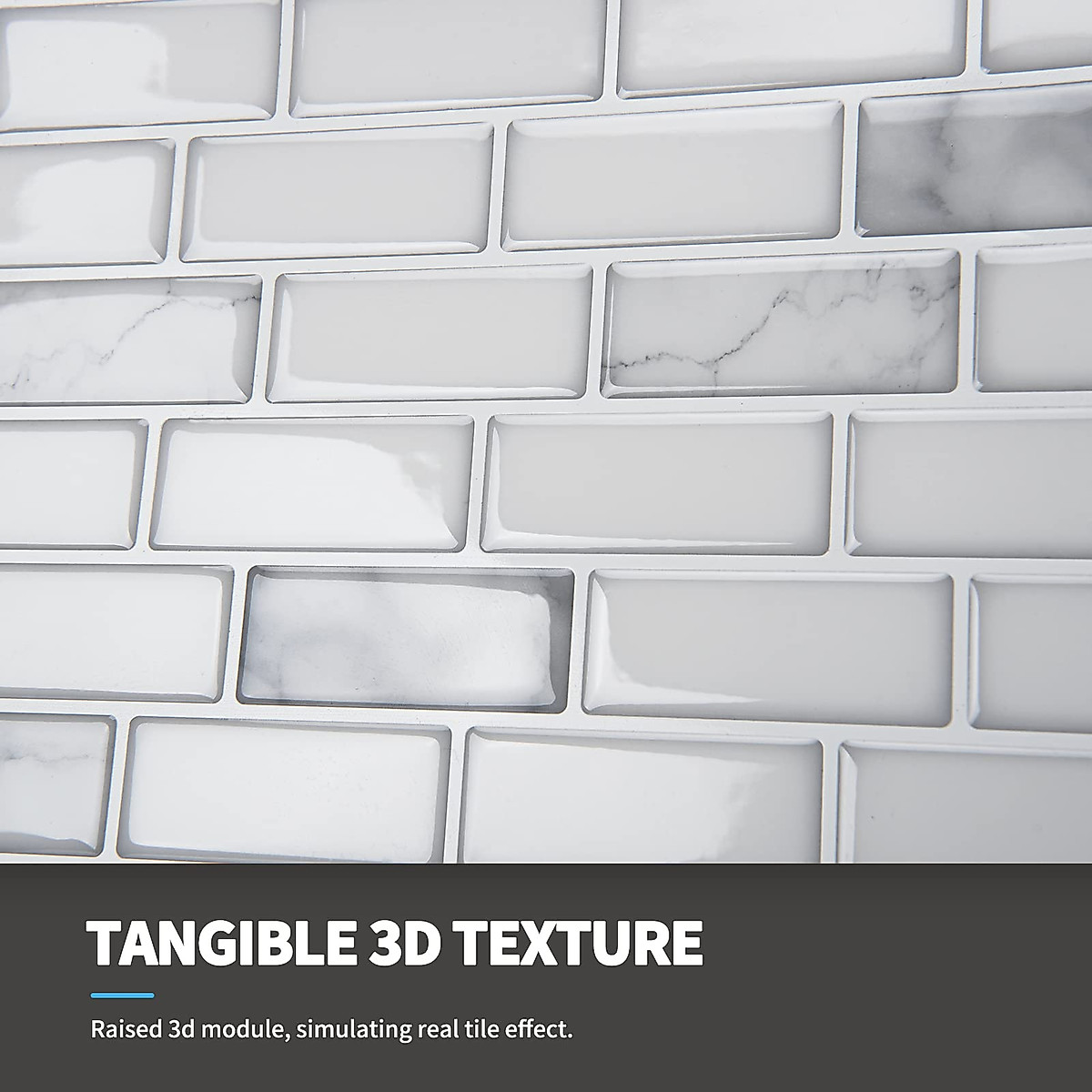 Art3d 10-Piece Peel and Stick Backsplash Tile, 12" X 12" Self-Adhesive Tile Sticker (10 Tiles)