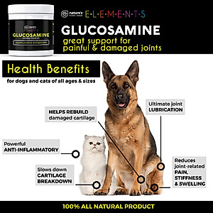 Nature's Pure Edge Original Extra Strength Glucosamine Dog and Cat Supplement Flavored with Real Chicken. Treats Painful and Damaged Joints. 170 gram Jar.