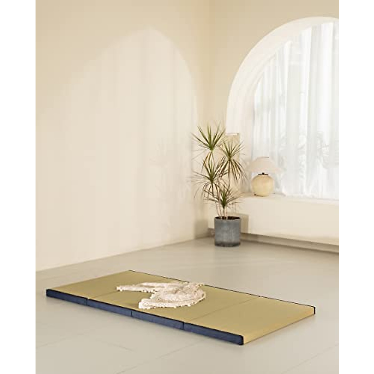 MustMat Thick Tatami Mat Twin XL Floor Mattress Japanese Tatami Bed with Storage Bag 39 x 80 x 2 in (Blue)