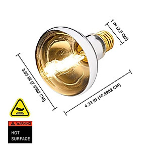 FIVEAGE Reptile Heat Lamp Daylight Bulb,50W Basking Spot Bulb for Reptile, Full Spectrum UVA UVB Sun Light Bulb for Turtle Lizard,Bearded Dragon-2 Pack