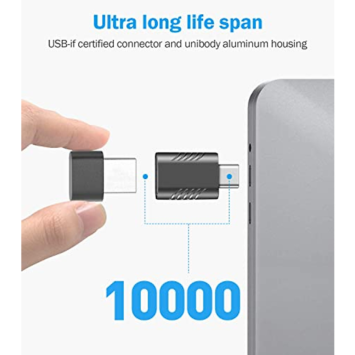 USB to USB C Adapter [2 Pack], USB C Adapter, USB C Male to USB3 Female Adapter Data Transfer,USB Type C to USB Adapter Compatible with MacBook & iPad Pro, More Type C and Thunderbolt 3 Devices, Black