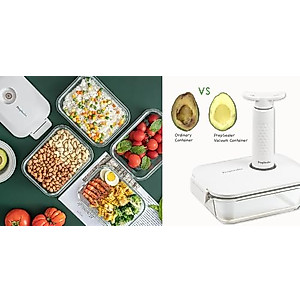 PrepSealer Everyday keep food fresh, Meal Prep, Marinade, Borosilicate Glass Vauum Container - 1Pack