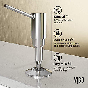 VIGO Edison 19'' H Single Handle Pull-Down Sprayer Kitchen Faucet Set with Soap Dispenser in Chrome-VG02001CHK5