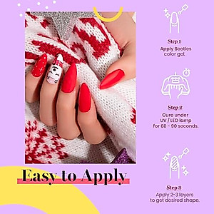 Beetles Gel Nail Polish, 1 Pcs 15ml 0.51 FL.OZ Red Color Soak Off U V LED Gel Polish Nail Art Design Manicure Salon DIY Salon Gel