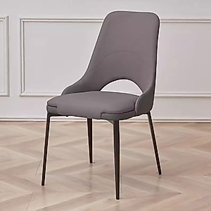 AMENAS WKWKW Kitchen Kitchen Dining Chairs Set of 4 Faux Leather Living Room Side Chairs with Metal Chair Legs for Home Commercial Restaurants(Premium Gray)