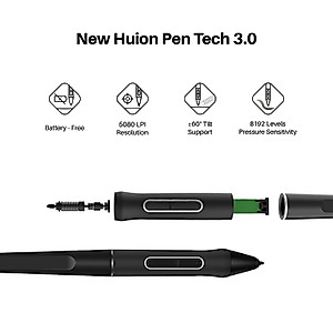 2021 HUION KAMVAS 16 Graphics Drawing Tablet with Full-Laminated Screen Anti-Glare 10 Express Keys Android Support Battery-Free Stylus 8192 Pen Pressure Tilt Adjustable Stand - 15.6 Inch Pen Display