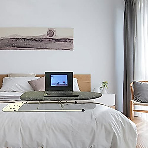 Fayaww Table Top Ironing Board,12x32in Small Ironing Board,with Foldable Legs,Heat Reflective Ironing Cover and Extra Thick Felt Padding,Dark Grey