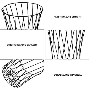 Cabilock Trash Bin Wire Mesh Trash Can Decorative Wastebasket Recycling Bin Iron Waste Paper Basket Garbage Can Container Bin for Office Bathroom Bedroom Black