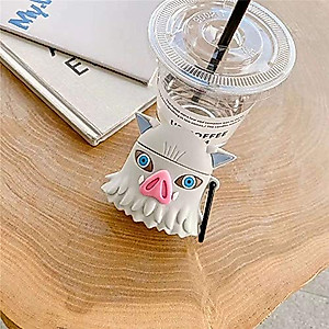 VARWANEO Japan Anime 3D Demon Slayer Hashibira Inosuke Kamado Tanjirou Bluetooth Wireless Earphone Case for Apple AirPods 1 2 pro airpods Accessories (for AirPods Pro,Hashibira)