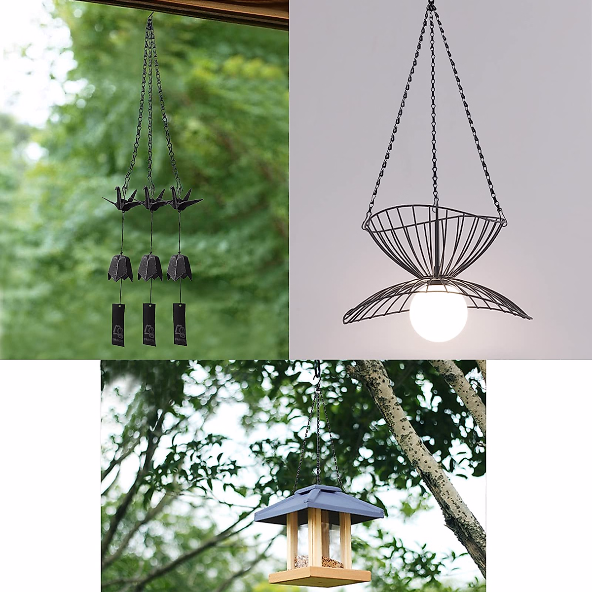 Benvo 24 inch Long Hanging Chains for Plants Flower Pot Basket Chains 3 Point Replacement Chain Hangers for Lanterns, Bird Feeders, Planters and Other Ornaments (Pack of 3)