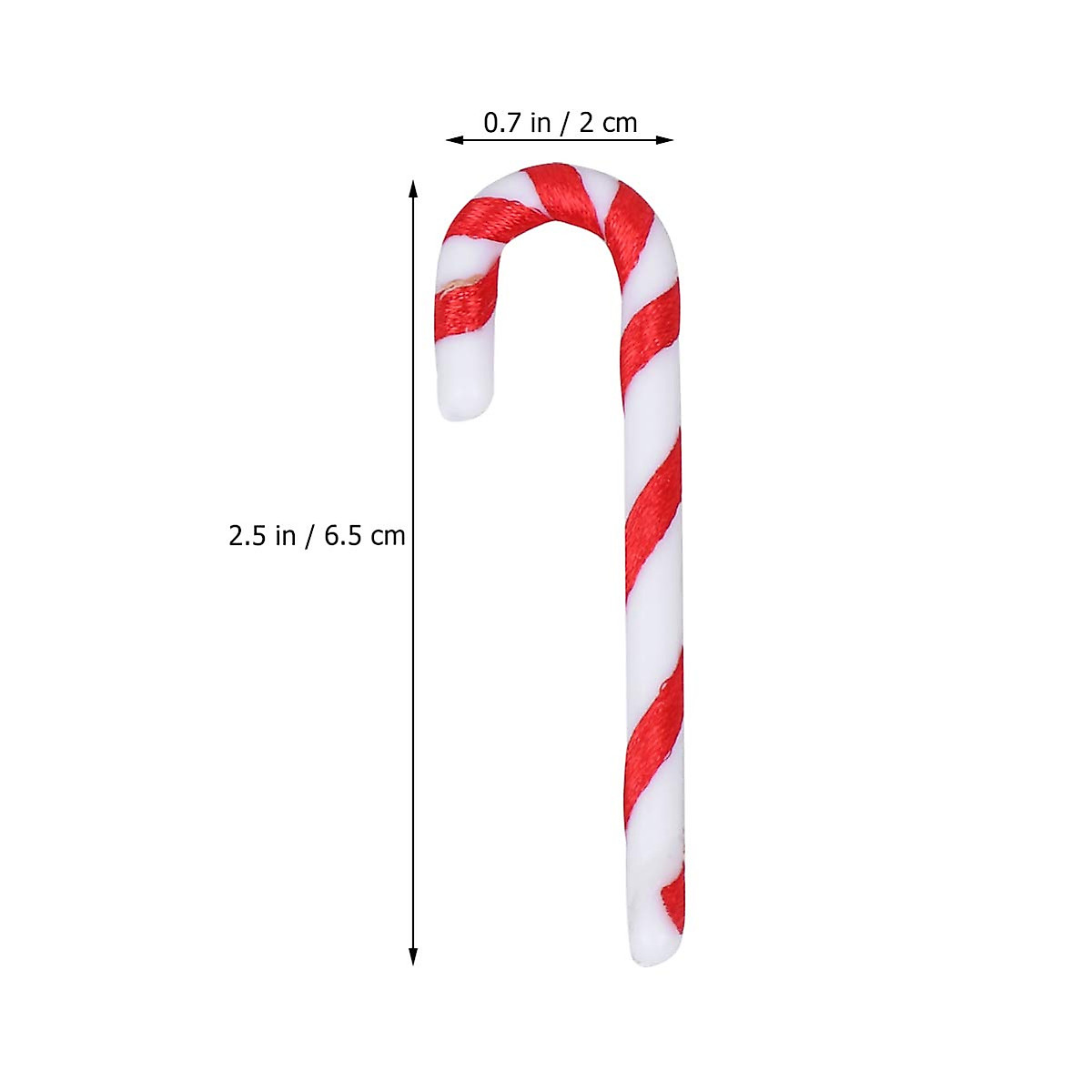 Toddmomy 50 Pieces Christmas Plastic Candy Cane Ornaments Christmas Tree Hanging Ornaments for Xmas Holiday Party Home Decoration 5cm/1.96inch