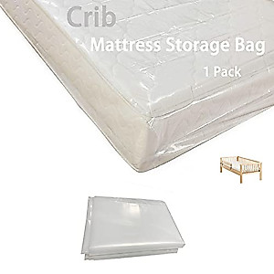 Krodtige Crib Mattress Storage Bag,4 Mil Heavy Duty Crib Mattress Plastic Bag for Moving, Renovating and Storage Applications-Protect & Preserve Your Crib Mattress (No Vent-Hole,1 Pack)