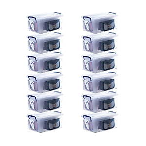 Superio Clear Storage Bins with Lids, Stackable Storage Box with Latches and Handles, Extra Small, 12 Pack 3 Quart
