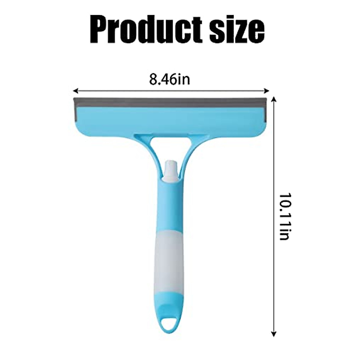 zipelo 3-in-1 Window Squeegee, Window Cleaning Tool for Car Indoor Outdoor High Windows with Sponges and Spray, Multifunctional Glass Squeegee for Shower Doors, Bathroom, Window (Blue)