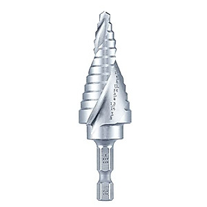 Anfrere M35 Cobalt Quick Change Step Bit for Stainless Steel Sheet, 3/16"-7/8" Titanium Cone Drill Bits for Steel Metal Sheet Hole Drilling Cutting, Multiple Hole Sprial Unibit, Stepped Up Bits