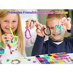 OOZDA 1800+ Rubber Band Bracelet Kit with a Metal Crochet Hook, 28 Colors Loom Bracelet Making Kit for Kids, Loom Bands Kit with Accessories for Girls & Boys