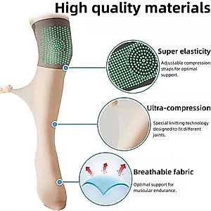 Elsmus Pearl Moon Ionic Correction Lymphatic Detoxification Long Tube Silk Stockings, Knee Socks (2 pairs-A)