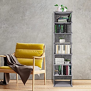 NiHome 8-Tier Narrow Shoe Rack - 12"x11"x48" Space-Saving Organizer for Home Closet, Hallway, Entryway, Bedroom and Living Room - Stackable and Free-Standing with Lightweight Fabric Design