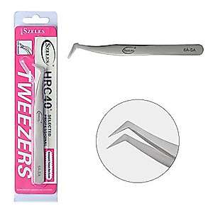 Szeles VETUS 6A-SA Volume Eyelash Extensions Tweezers 3D 6D Professional Curved Point Tweezers Stainless Steel Precision Tweezers SA Series