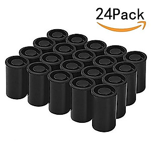 CTKcom 35MM Film Canisters(24 Pack)- Tight Sealing Lids on All Canisters for Travel or Small Storage and Geocaching,24 Pack(Black)