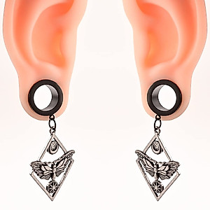 Atomhole 2 PCS Vintage Design Ear Gauges 316 Stainless Steel Beautiful Ear Plugs Tunnels Gauges for Ears Stretcher Piercing Body Jewelry (12mm(1/2"))