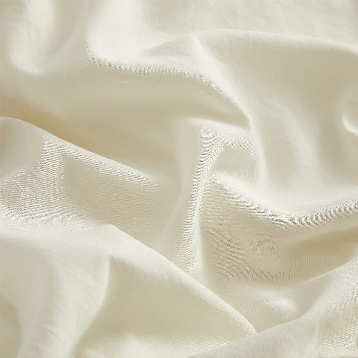 AiMay 2 Piece Duvet Cover Set Twin Size(1 Duvet Cover + 1 Pillow Shams) Bedding Sets Super Soft 100% Double Brushed Microfiber Boho Ball Fringe Breathable Skin-Friendly (White, Twin)