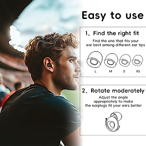 Noise Canceling Earplugs for Sleep and Concentration– New Flexible Earplugs for Better Attenuation – 2 Pair Reusable –Deal for Side Sleepers &Noise Sensitive Person – 27dB Noise Cancellation–Black