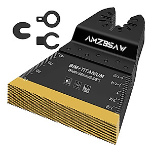 AMZBSAW 12PCS Titanium Oscillating Multitool Blades Metal Cutting, 68MM Titanium Saw Blades for Metal Nails Hard Material and Wood Plastic, Multi Tool Blades Kits Fit Dewalt Bosch Worx Ryobi