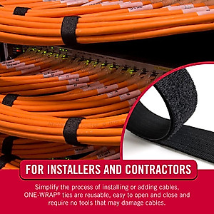 VELCRO Brand - ONE-WRAP Roll, Double-Sided, Self Gripping Multi-Purpose Hook and Loop Tape, Reusable, 12' x 3/4" Roll - Black
