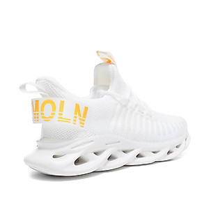 GSLMOLN Spring Summer Running Shoes Fashion Mesh Ultra Lightweight Sport Gym Sneaker Mens Slip-On Casual Shoes for Walking White Size 10.5