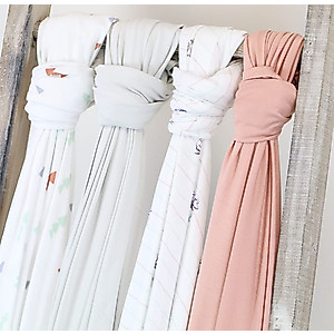 GooseWaddle Luxury Soft Blue Baby Swaddle Blanket 2-Pack (47”x47”), Ultra Comfort Stretchy & Breathable Material Provides Premium Comfort to Infants, 95% Rayon from Bamboo and 5% Spandex